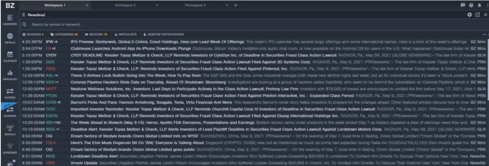 Benzinga Pro Review - Best Stock Trading News feed and Screener